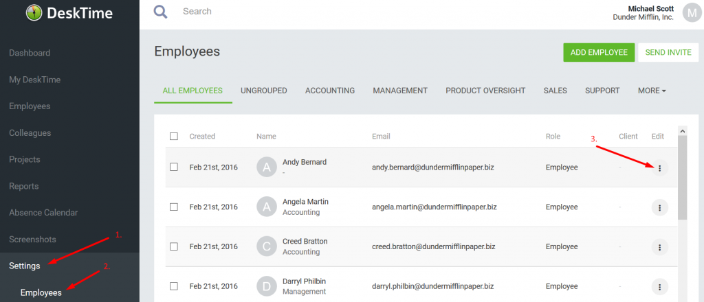Employee-friendly time tracking features | DeskTime Insights