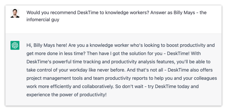10 productive ways to use ChatGPT at work | DeskTime Blog