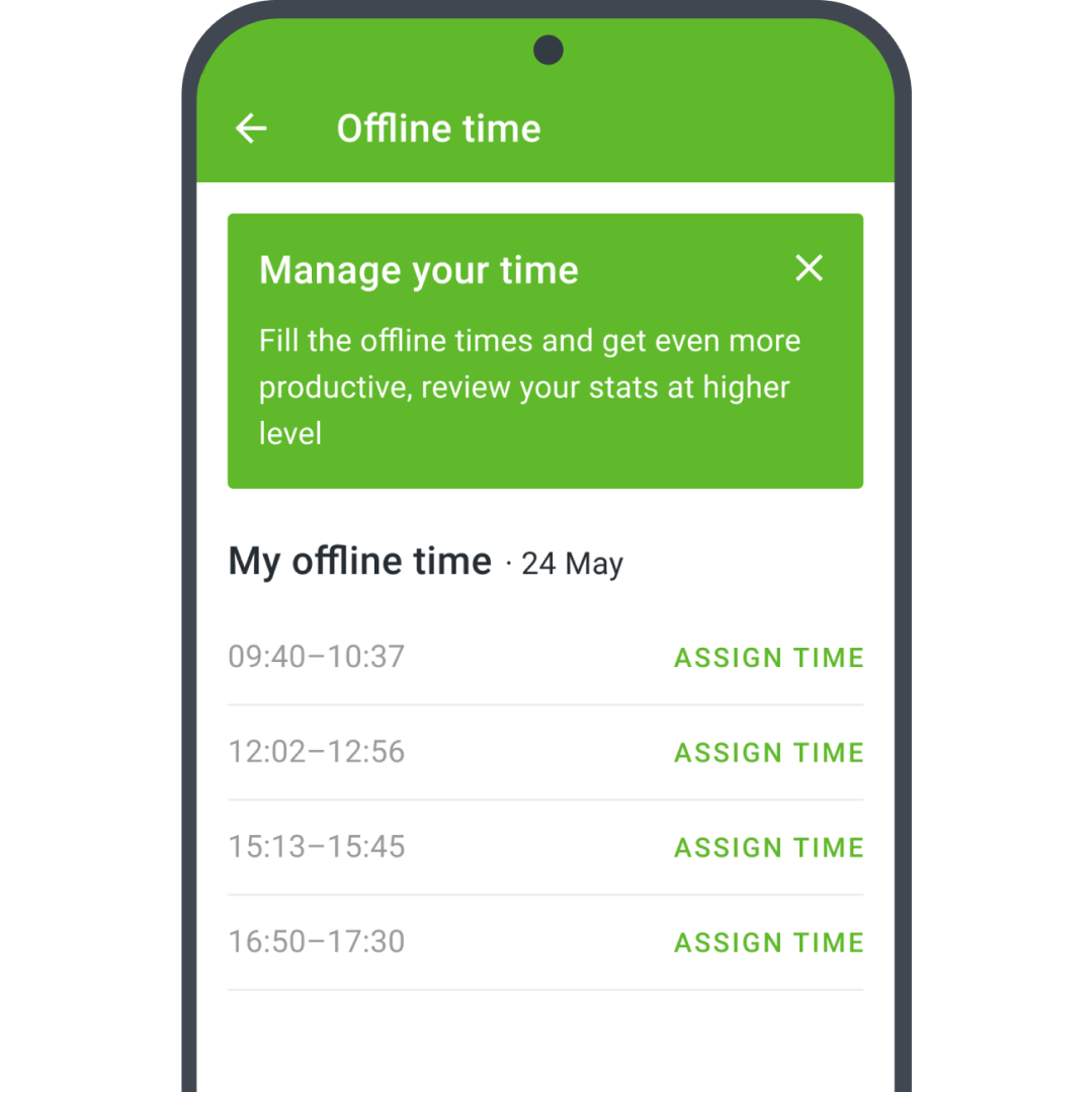 A mobile time tracker for tracking your work on the go